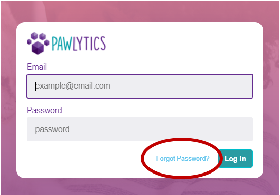 How do I reset my Pawlytics password?