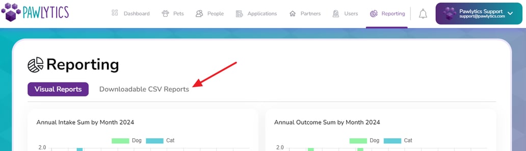 Downloadable CSV Reports