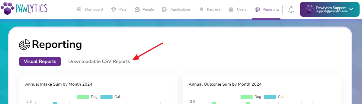 Downloadable CSV Reports